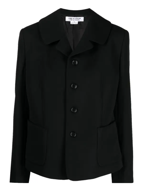 Comme Des Garçons Notched-lapels Wool Blazer - Black