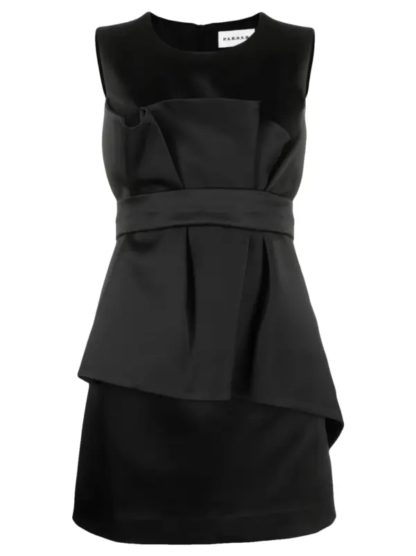 P.a.r.o.s.h Satin Mini Dress - Black