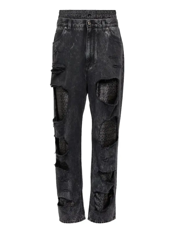 Dolce & Gabbana Logo Distressed Jeans - Multicoloured