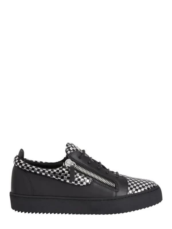 GIUSEPPE ZANOTTI Frankie Check-pattern Sneakers - Silver