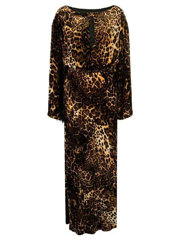 Roberto Cavalli Leopard-print Embellished Maxi Dress - Brown
