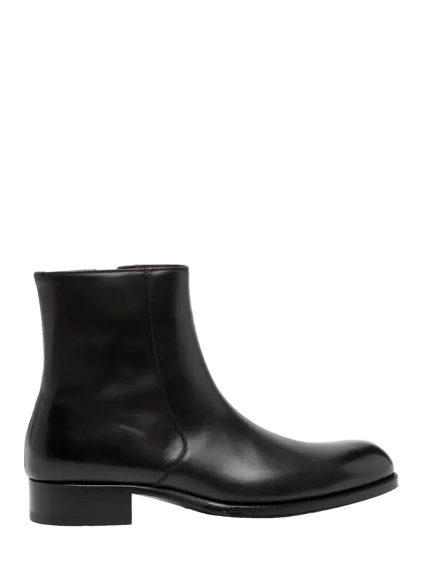 TOM FORD Edgar Leather Ankle Boots - Brown