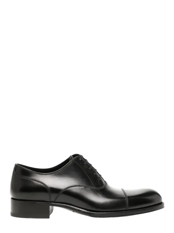 TOM FORD Elkan Leather Oxford Shoes - Black