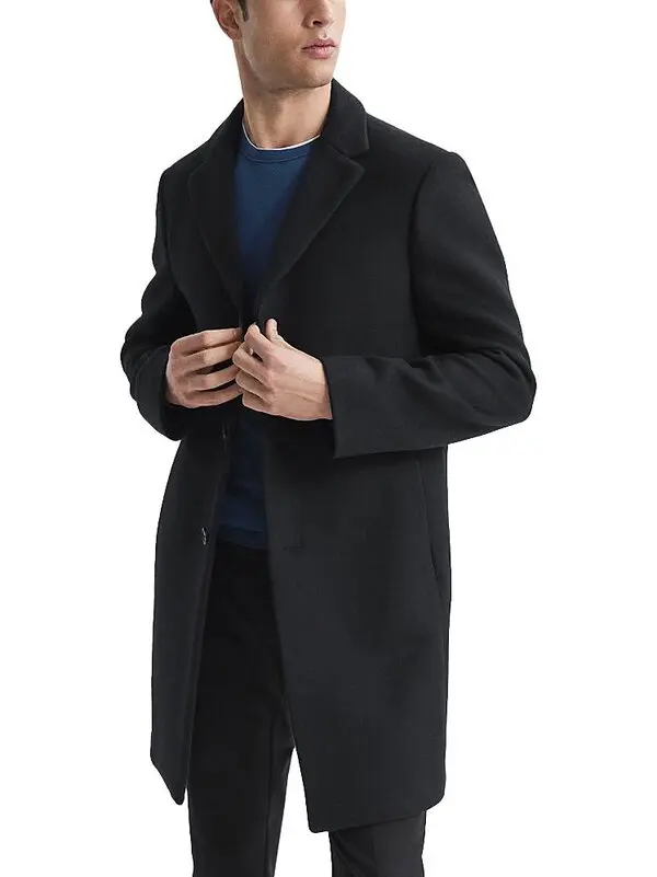 REISS Gable Overcoat - Black
