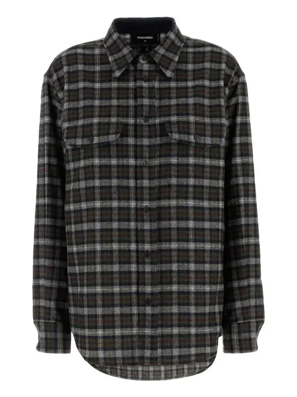Dsquared2 Embroidered Flannel Shirt - Multicolor