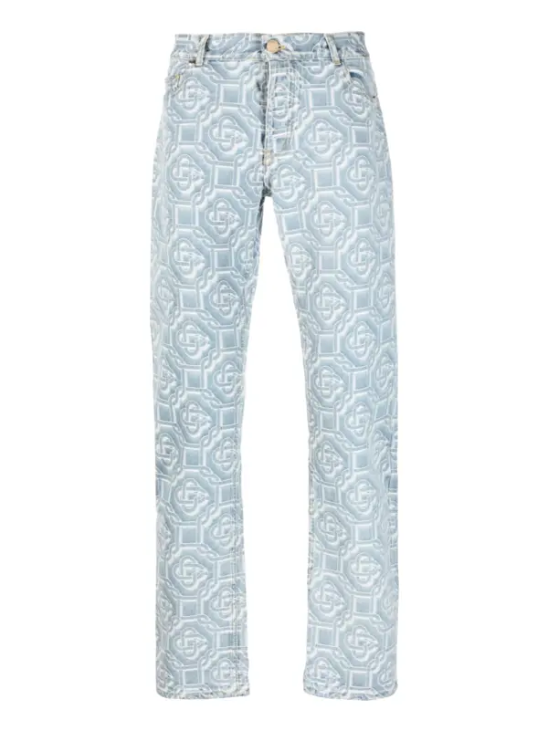 Casablanca Monogram Straight-leg Jeans - Blue