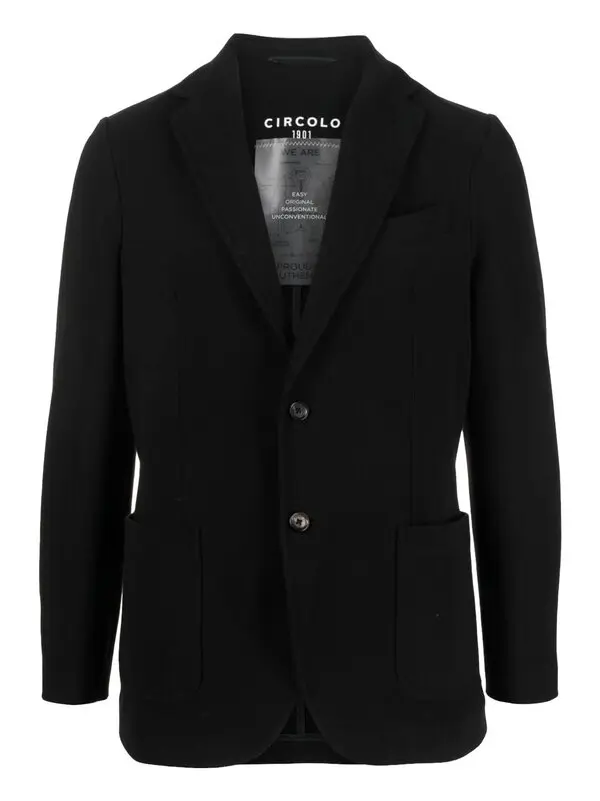 CIRCOLO 1901 Single-breasted Jersey Blazer - Black
