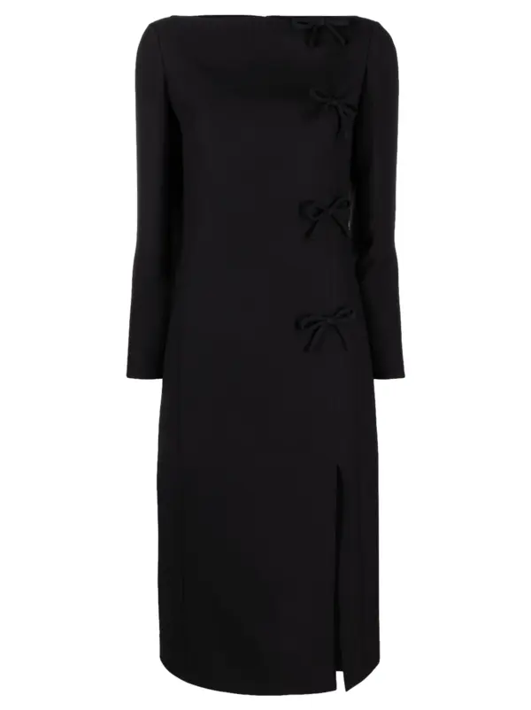 Valentino Garavani Bow-detail Midi Dress - Black