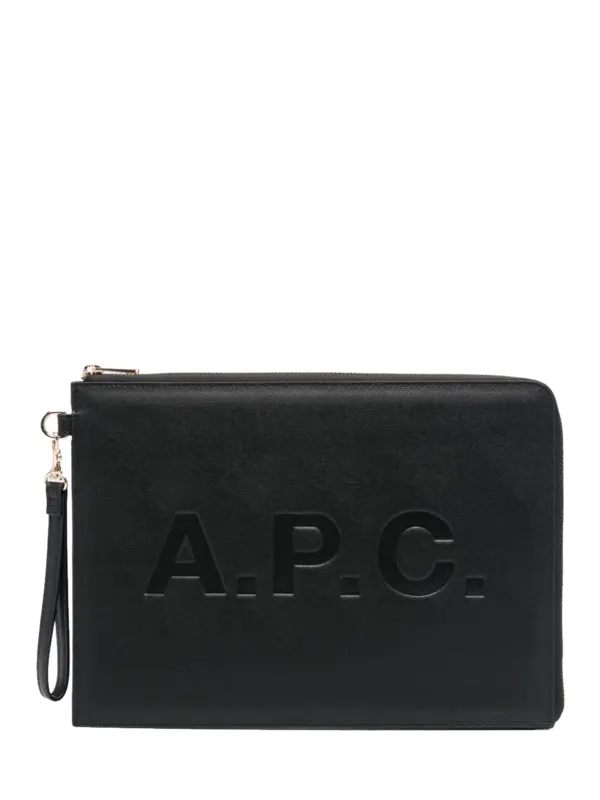 A.p.c. Logo-debossed Clutch - Black
