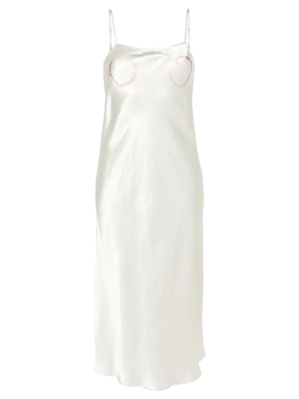PUPPETS AND PUPPETS Ring-print Satin Dress - White