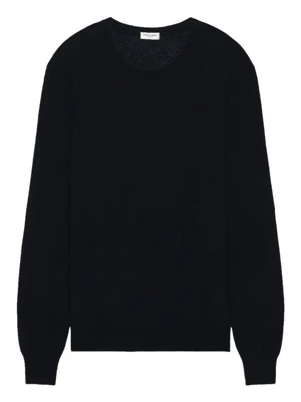 Saint Laurent Pull Col Rond - Bleu Nuit