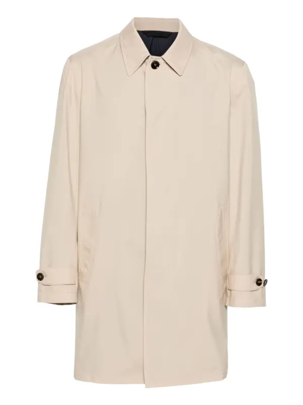 Brioni Single-breasted Mid-length Parka - Neutrals