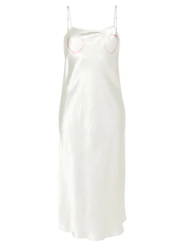 PUPPETS AND PUPPETS Crinkled-satin Dress - White