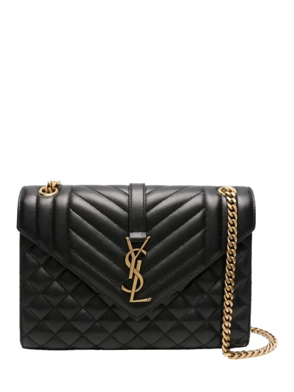 Saint Laurent Medium Envelope Shoulder Bag - Black