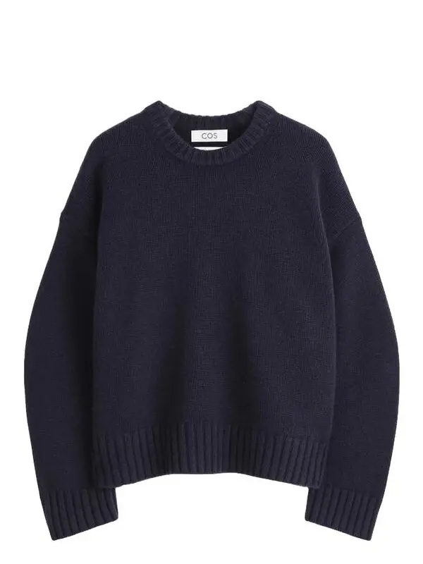 Cos Chunky Pure Cashmere Crew-neck Sweater - Navy