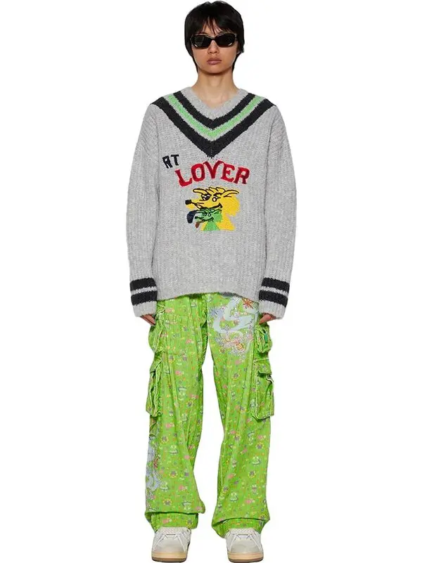 ERL Hurt Lover Varsity Knit - Grey