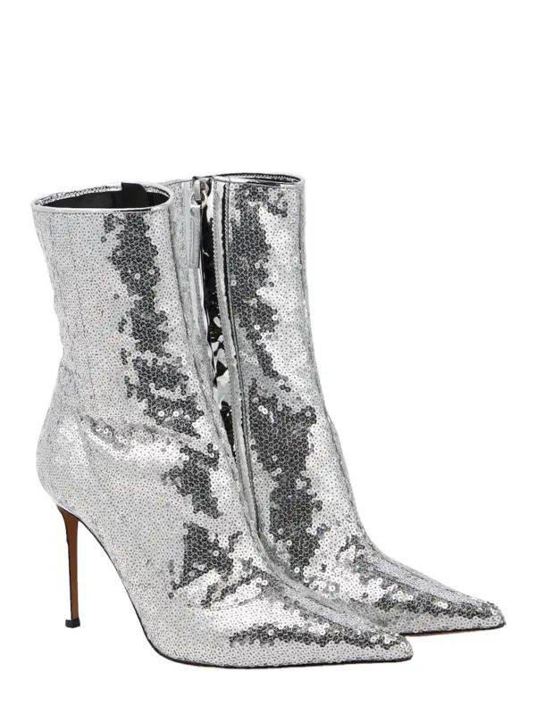 Alexandre Vauthier Sequined Ankle Boots - Silver