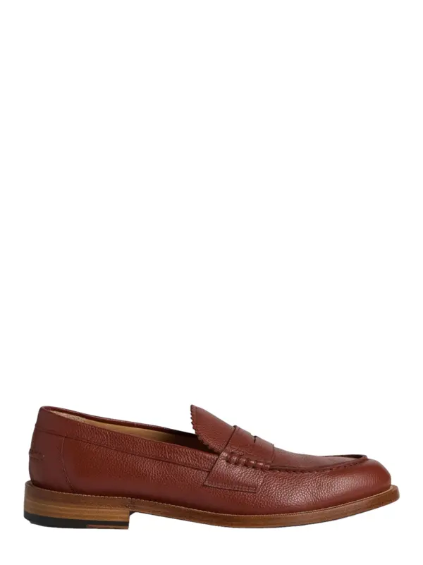 Dsquared2 Pebbled Leather Penny Loafers - Brown
