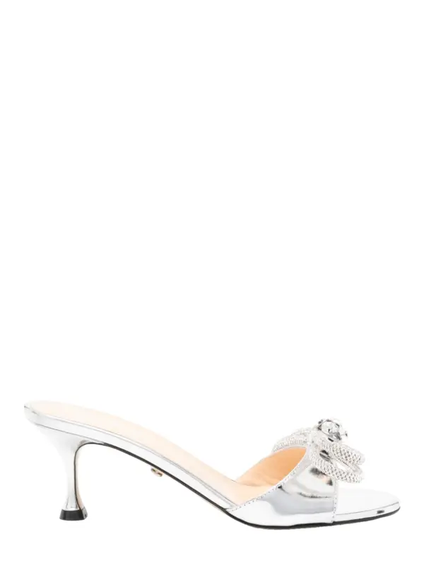 Mach & Mach Bow-detail Metallic Sandals - Silver