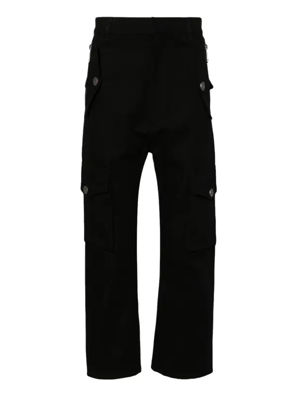 Balmain Straight-leg Canvas Cargo Trousers - Black