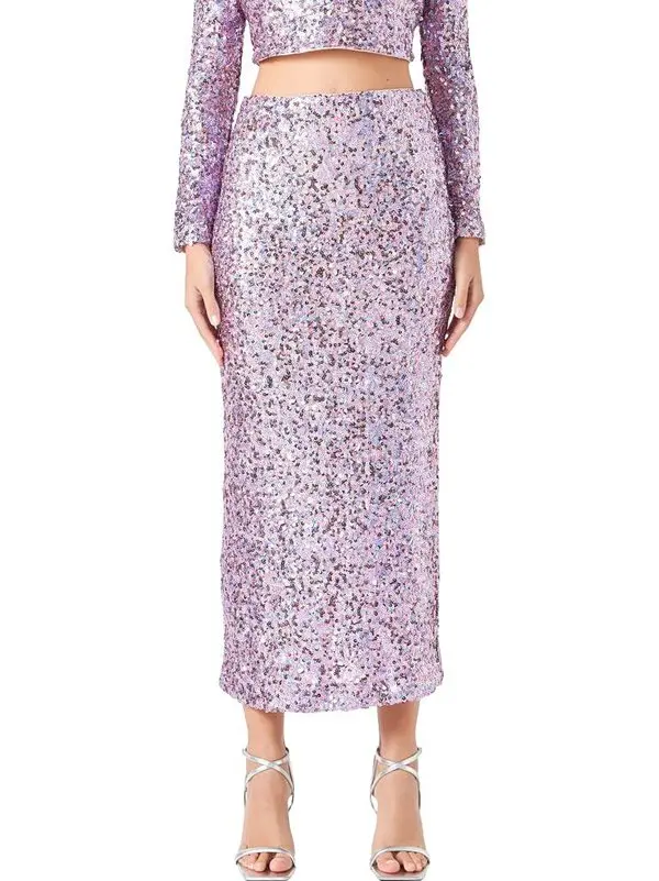 Endless Rose Sequin Midi Skirt - Amethyst