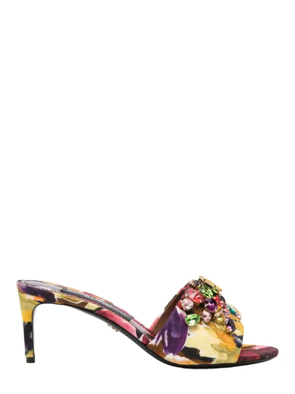 Dolce & Gabbana 70mm Jewel-embellished Mules - Black