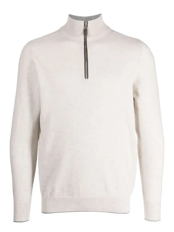 N.peal Carnaby Half-zip Jumper - Neutrals