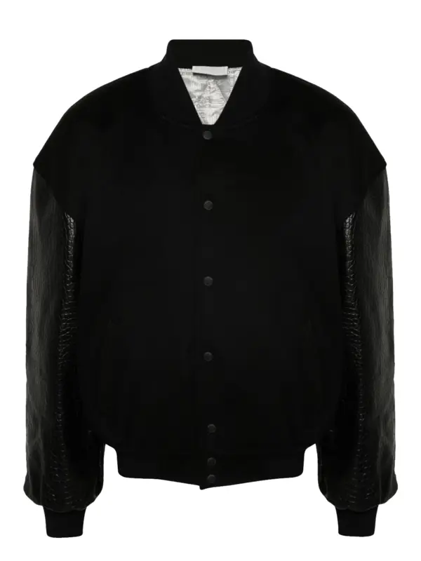 VTMNTS Embossed Crocodile Bomber Jacket - Black