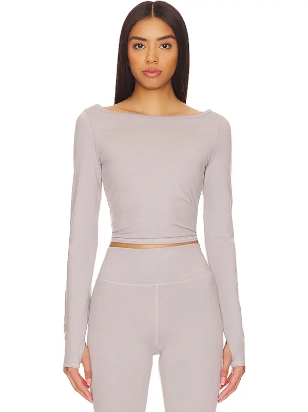 WELLBEING + BEINGWELL Loungewell Freya Longsleeve - Grey Heather