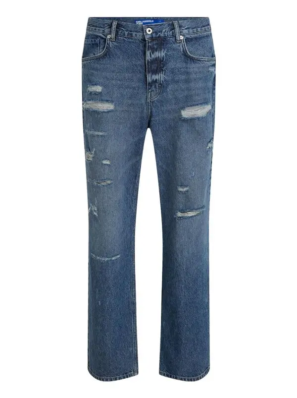 Karl Lagerfeld Distressed-effect Loose-fit Jeans - Blue