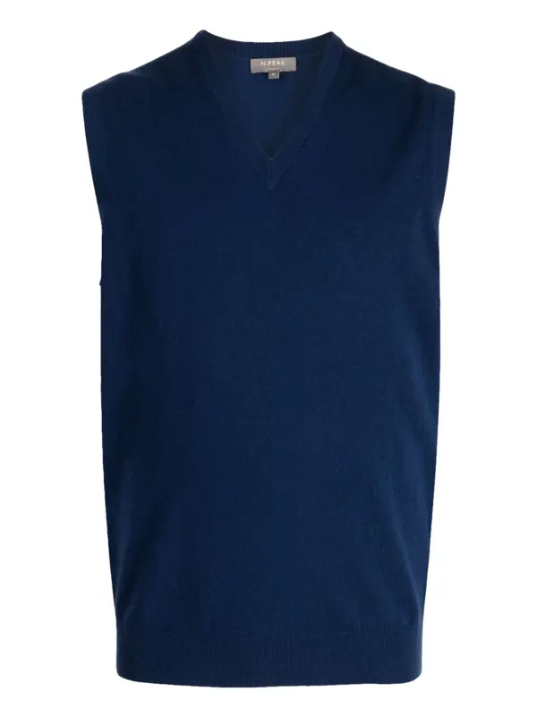 N.peal The Westminster Knit Vest - Blue