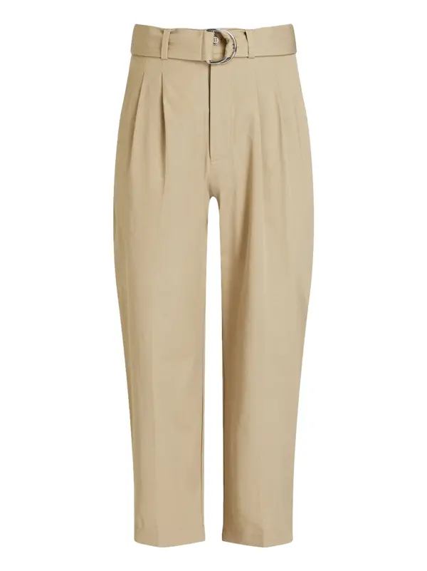 Nanushka Tapered Cropped Twill Pants - Beige