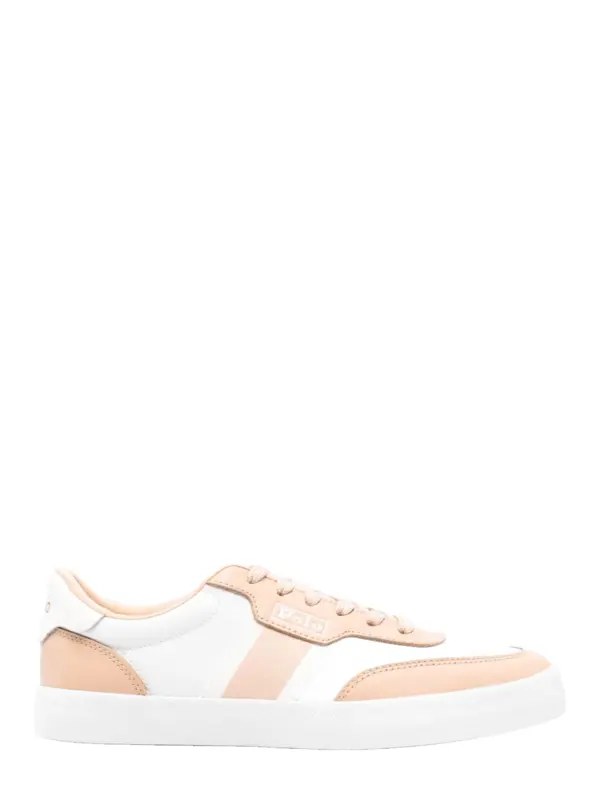 Ralph Lauren Court Logo-debossed Sneakers - Neutrals