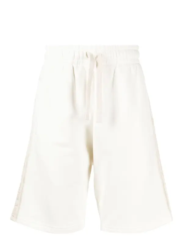 Palm Angels Logo-tape Cotton Track Shorts - Neutrals