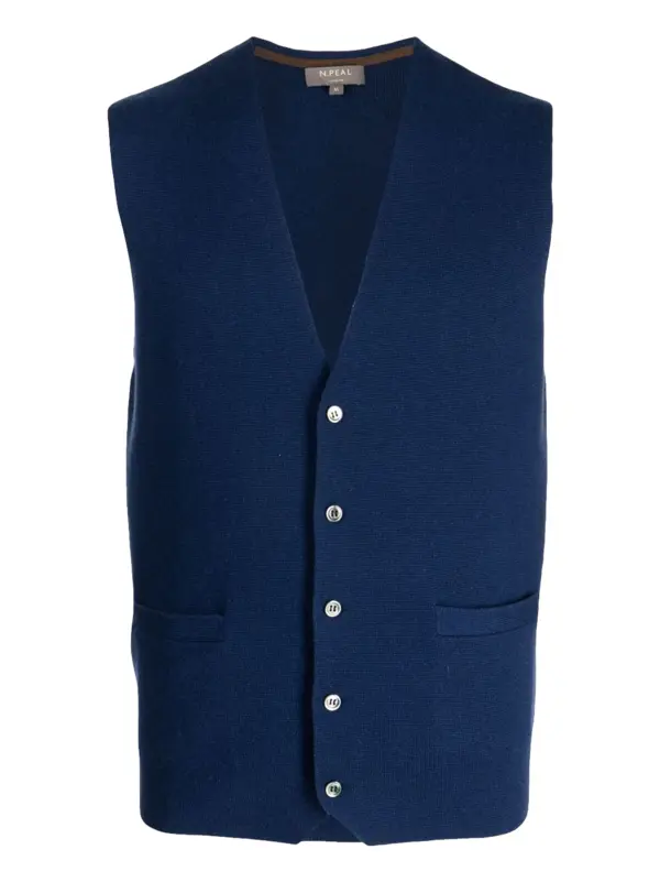 N.peal Chelsea Milano Knitted Vest - Blue