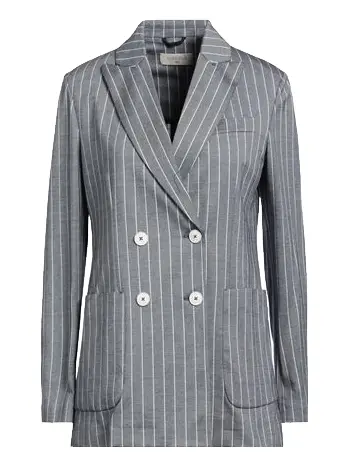 CIRCOLO 1901 Striped Double-breasted Blazer - Navy