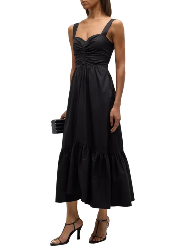 A.L.C. Lilah Ii Ruched A-line Midi Dress - Black