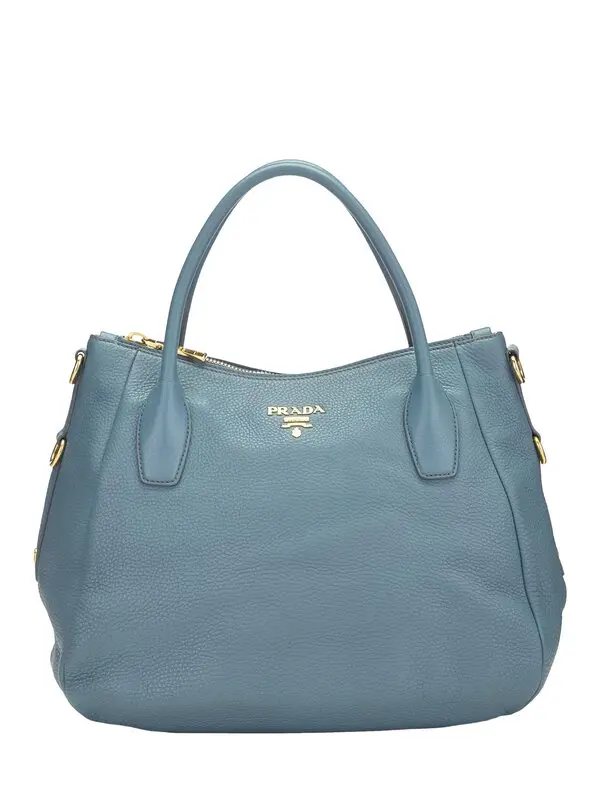 Prada Vitello Daino Sacca 2 Manici - Blue
