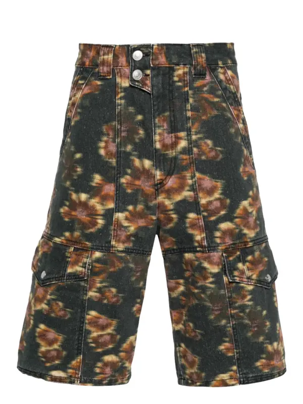 MARANT Jemuel Abstract-print Cargo Shorts - Grey