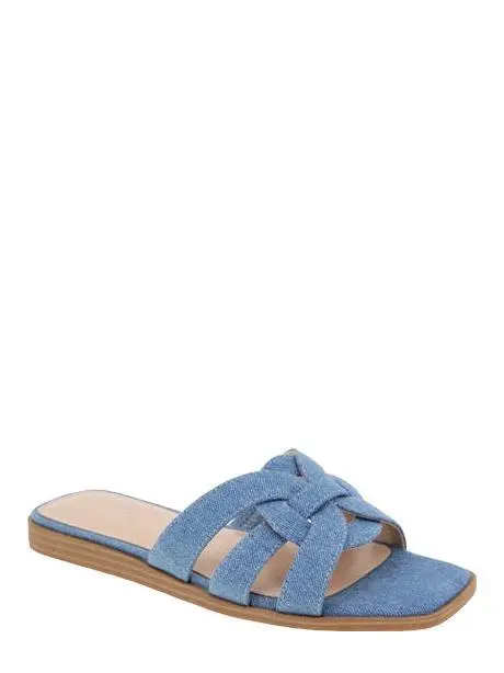 Bcbgmaxazria Meltem Square Toe Slide Sandal - Denim