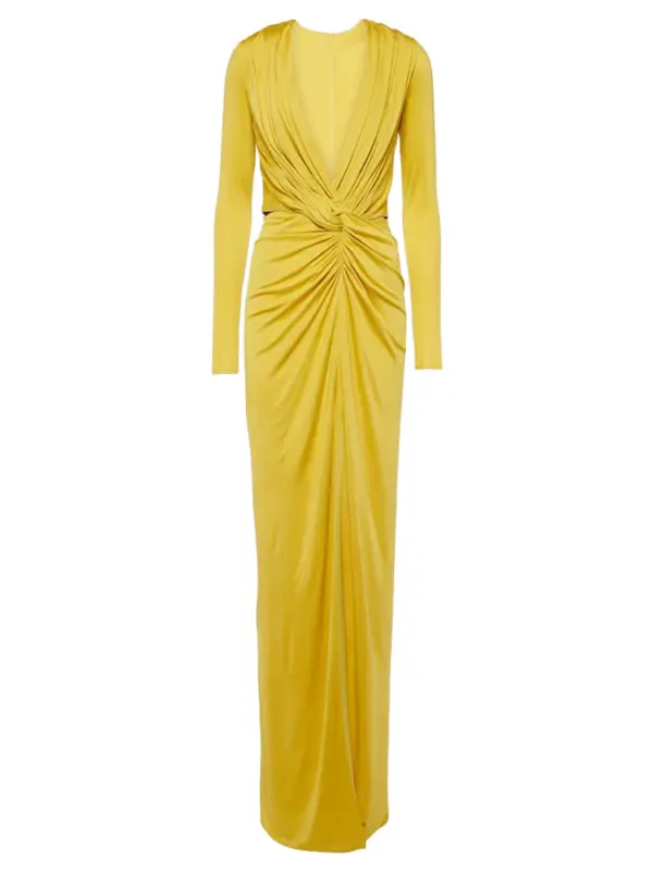 Costarellos Brienne Gathered Jersey Gown - Green