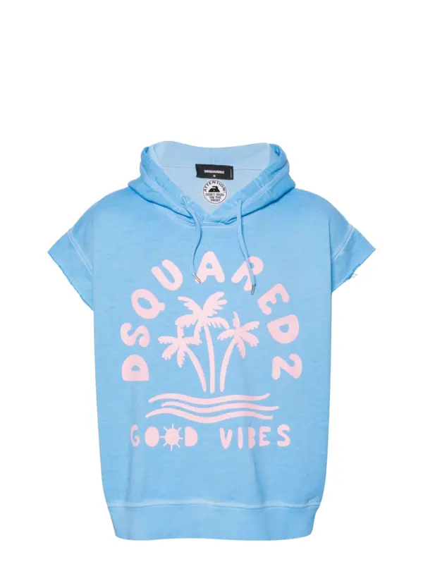 Dsquared2 Adriana Short-sleeve Hoodie - Blue