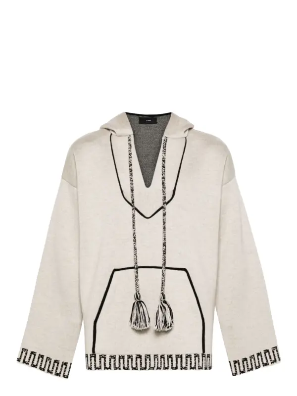Alanui Patterned Jacquard Knitted Hoodie - Neutrals