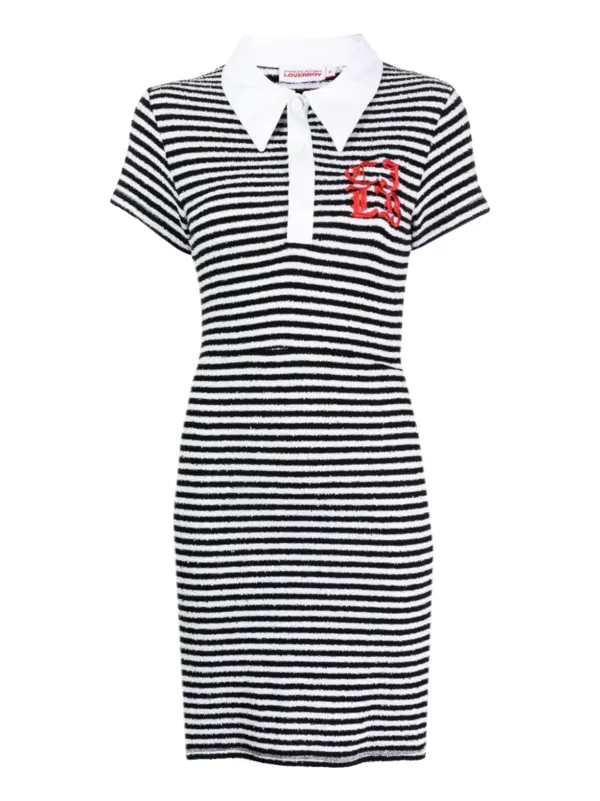 CHARLES JEFFREY LOVERBOY Wednesday Stripe-print Minidress - White