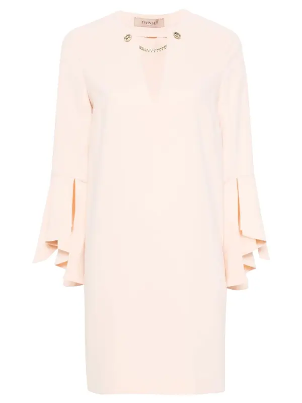 TWINSET Cady Crepe Mini Dress - Neutrals