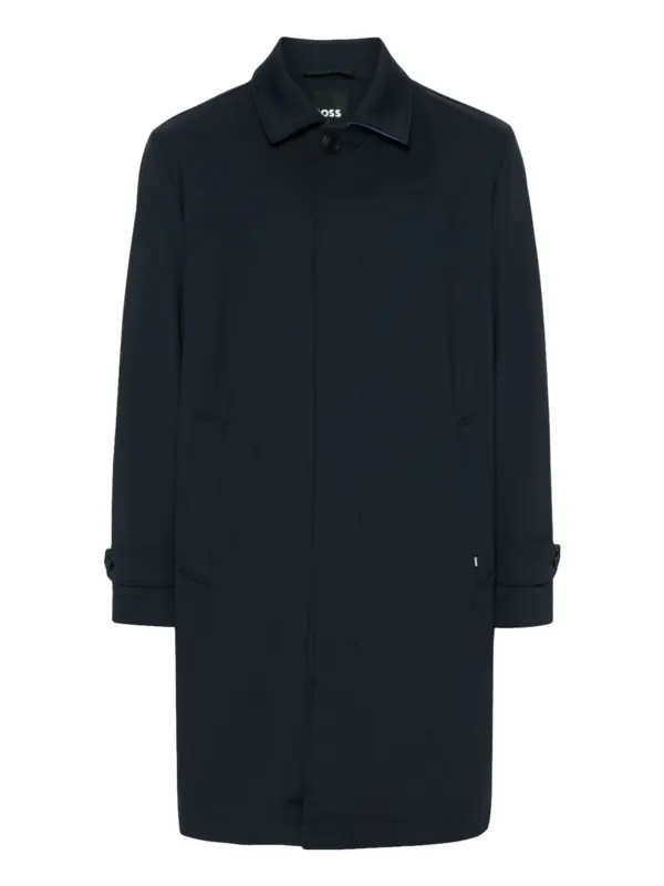 Hugo Boss Midi Trench Coat - Blue
