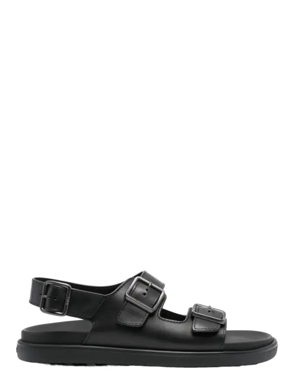 TOD'S Engraved-logo Leather Sandals - Black