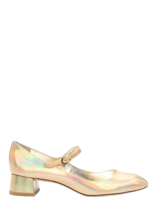 STUART WEITZMAN Vivienne Mary Jane 35mm Pumps - Gold