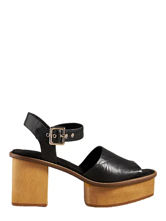KELSI DAGGER BROOKLYN Groove Platform Sandals - Black