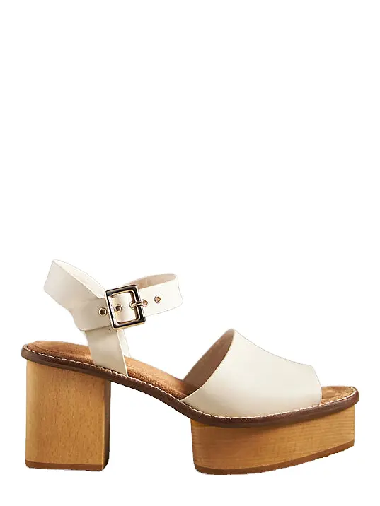 KELSI DAGGER BROOKLYN Groove Platform Sandals - White